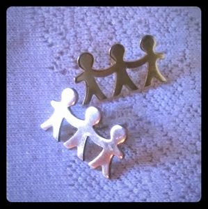 Jewelry | Vintage Three People Holding Hands Lapel Pin | Poshmark